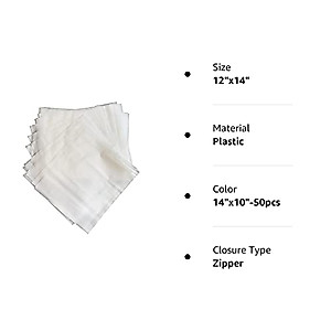 CherryPig JSJSYO 50Pcs Travel Storage Bags Frosted Resealable Bags Zip Lock Storage Plastic Bags Luggage Organiser Pouch Space Saver Storage for Clothes School Trip Size 14x10in