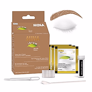 MinaiBrow Tint Kit Blonde | Natural Spot Coloring Brow Tinting Powder, Water & Smudge Proof Tint | Instant Brow Dye Kit, 100% Gray Converge