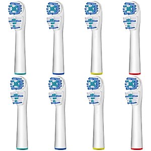 Dual Clean Replacement Brush Heads Compatible with Oral B Electric Toothbrushes, Fits 100 500 1000 2000 3000 5000 6000 7000 and More Models, 8 Pack