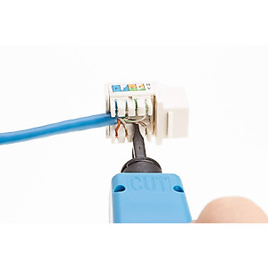 SATMAXIMUM Cat5e Keystone Ethernet Wall Jack Punch Down UTP 45-Degree (Easier Termination Than 90-Degree), RJ45 Slim Profile Speed Termination White 45° Angled (50 Pack)