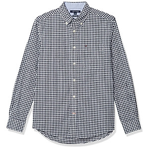 Tommy Hilfiger Men's Long Sleeve Button Down Shirt in Classic Fit Navy Blazer