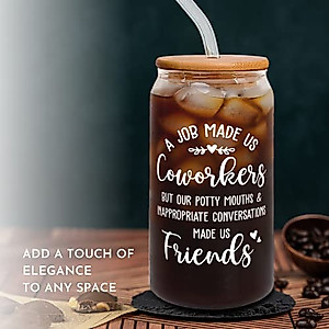 Gifts For Coworkers, Friends, Females, Bestie Gifts For Women - Thank You Coworker Gifts for Women - Friendship Gifts for Friends Female, Best Friend Birthday Gifts for Women - 16 Oz Can Glass