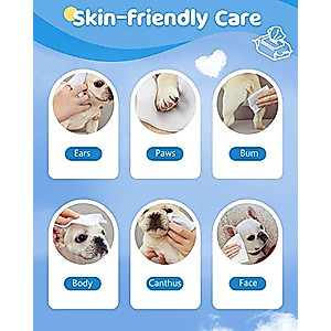 Pawaboo Dog Wipes for Paws and Butt, Unscented Hypoallergenic Pet Wipes for Dog Cat, Soft Thick Dog Grooming Wipe for Cleaning Deodorizing with Lids, Puppy Wipes for Face Ears Body- 1Pack/100Count