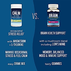 Natural Vitality Calm Mind, Magnesium Citrate + L-Theanine Powder, Supports a Healthy Response to Stress, Gluten Free & Vegetarian, Honey Chamomile, 12 Oz
