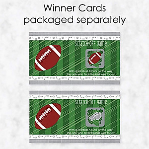 Big Dot of Happiness End Zone - Football - Baby Shower or Birthday Party Game Scratch Off Cards - 22 Count