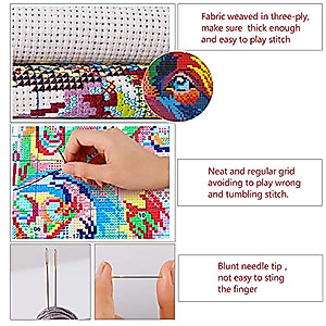 ITSTITCH Cross Stitch Kits for Adults 3 Pack Flowers Crossstitching Kits Preprinted 11CT Printed Cross Stitch Kits for Beginner Prestamped Easy Pattern Needlepoint Kits Crafts for Decor 7.5x15 inch