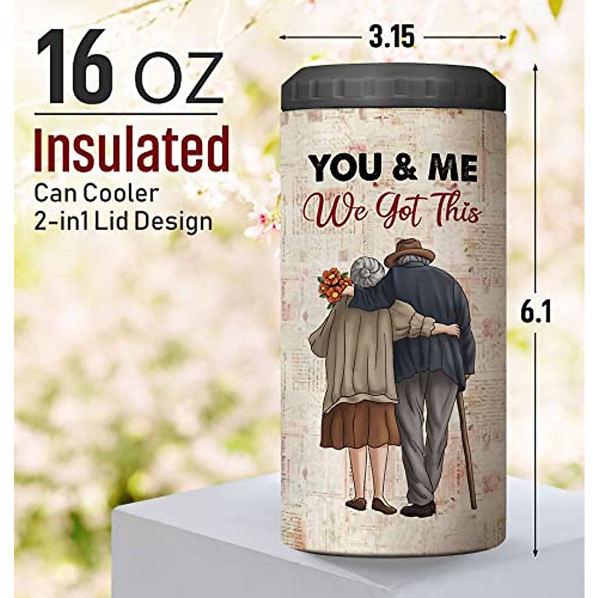 Valentines Day Gifts for Her, Him - Valentines Day Gifts for Wife, Husband - Anniversary, Birthday Gifts for Her, Him, Wife, Husband - Wife Gifts, Husband Gifts, Romantic Gifts for Her Can Cooler 16Oz