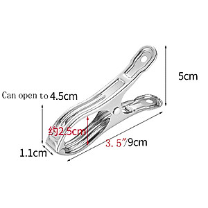 TONSNY 8 Packs Large Heavy Duty Metal Clothespins Towel Clips Clamps Stainless Steel Clips Beach Towel Clips Heavy Duty Clips Windproof Clips Metal Clips Hanger for Quilt Boat Pool Cover (3.5 ")