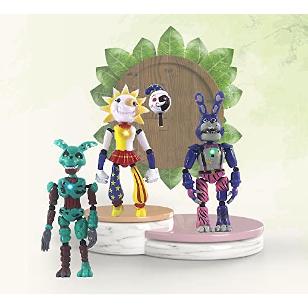 3-Piece FNAF Game-Inspired Action Figures Set - Bonnie Bear, Security Breach, Sundrop Doll - Movable Joints PVC Model Toys & Gifts