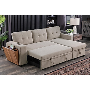 Devion Furniture Alexis Sofabed, 92" W x 53" D x 35H, Light Gray