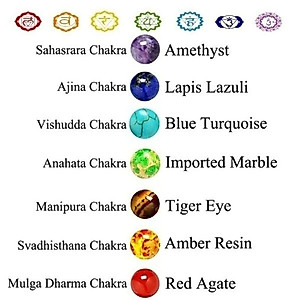 7 Chakra Healing Crystal Necklace Tree of Life Wire Wrapped Crescent Moon chakra stones Pendant Necklaces AND 8mm 7 Chakra Lava Rock Stone Beaded Stretch Bracelets Energy gift jewelry for women