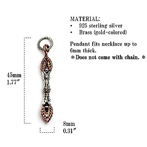 COSUMOSU Tibetan Vajra Dorje Pink Gold 925 Sterling Silver Pendant Charm Amulet