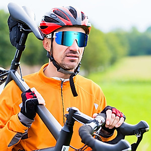 BOLLFO Cycling Sunglasses, UV 400 Eye Protection Polarized Eyewear for Men Women