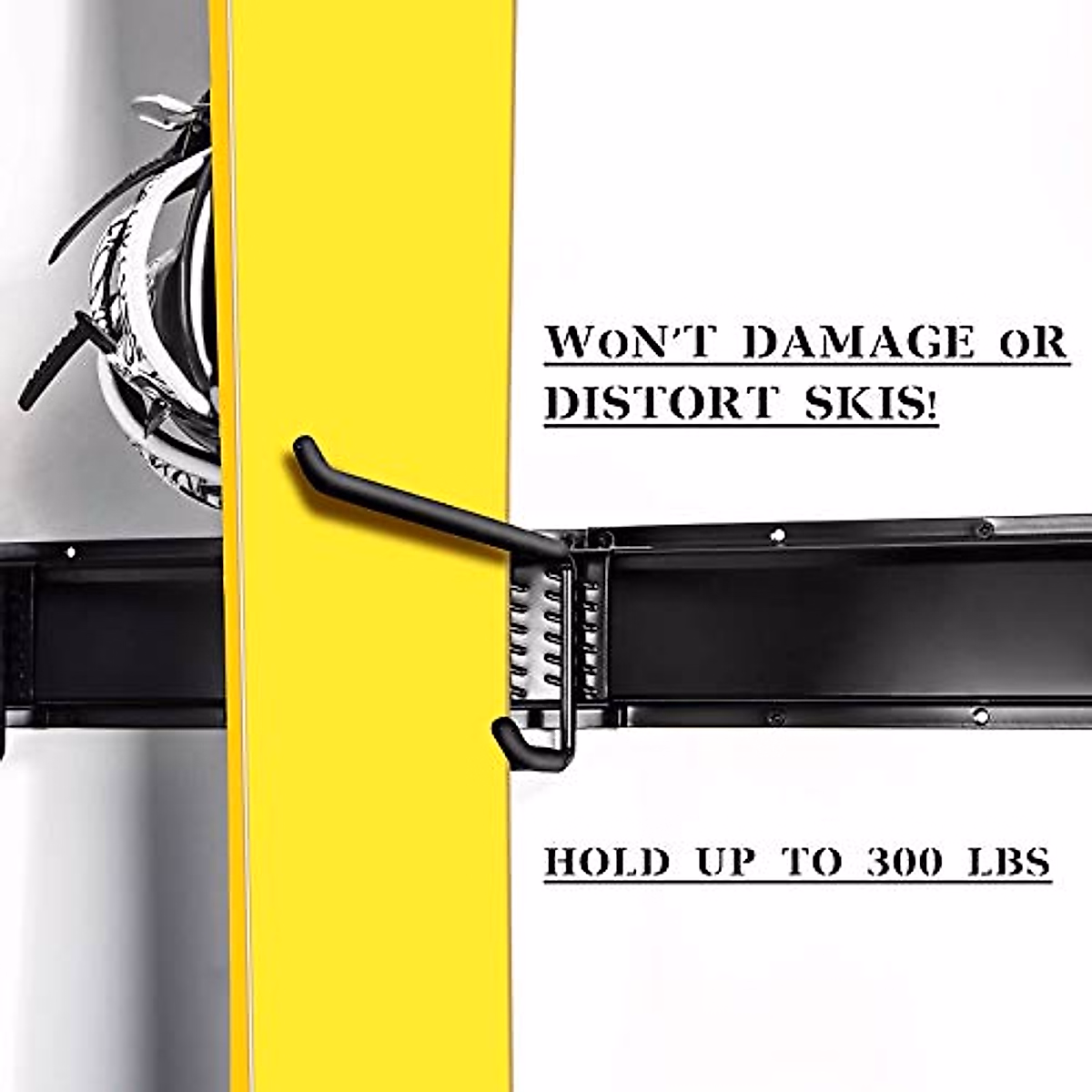 WALMANN Wall Mount Tool Organizer, Ski Wall Rack, Garage Storage Rack, Heavy Duty Garden Tool Storage Organization System, Holds Up to 300lbs