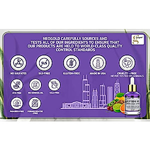 Neogold 6X Anti Aging Peptide Serum Moisturizer Skin Care Facial Oil Booster For Face, Wrinkles, Fine Lines, & Puffiness, Peptide Concentrate W/Collagen Plumps, Lifts, & Evens Skin Tone, 2 Fl Oz