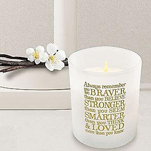 Inspirational Vanilla Scented Candles for Women - Get Well Soon Candles Gifts for Women - Thinking of You Gifts for Women (Always Remember You are Braver)