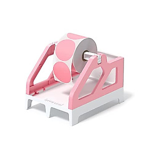 MUNBYN Pink Label Holder for Rolls and Fan-Fold Labels, Shipping Label Roll Holder for Desktop Label Printer Shipping Supplies Industrial Labels…