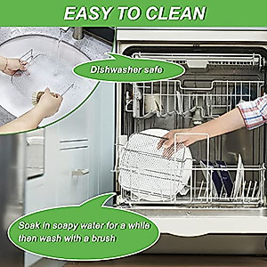 BYKITCHEN Square Air Fryer Rack for Cosori, Instant Vortex, Nuwave Air Fryer, 2pcs 8 inch Stackable Multi-Layer Stainless Steel Dehydrator Rack, Ninja Foodi Grill Square Air Fryer Accessories