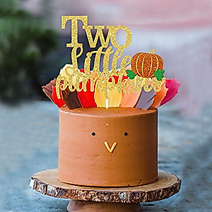 Two Little Pumpkins Cake Topper,Twins Birthday Cake Decor,Fall Twins Baby Shower,Baby Boys / Girls Little pumpkin Party Decorations