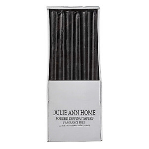 Unscented Black Taper Candles for Home – 10 Inch Tall Clean Burning Candlesticks | Perfect for Weddings, Parties, Home Décor | 12 Pack