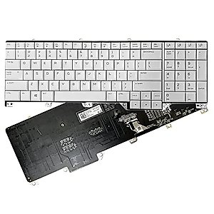 ZAHARA Laptop RGB Keyboard US English with Backlit Replacement for DELL Alienware Area 51M R1 AWAR51M-7350WHT 07FJHC / Alienware 17 R5 062W10 62W10 PK132F11B00 NSK-EYBBC