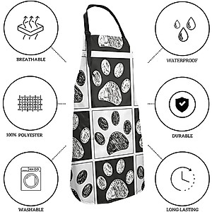 Waldeal Funny Cooking Kitchen Apron for Men Chef Women Dog Groomer With 2 Pockets