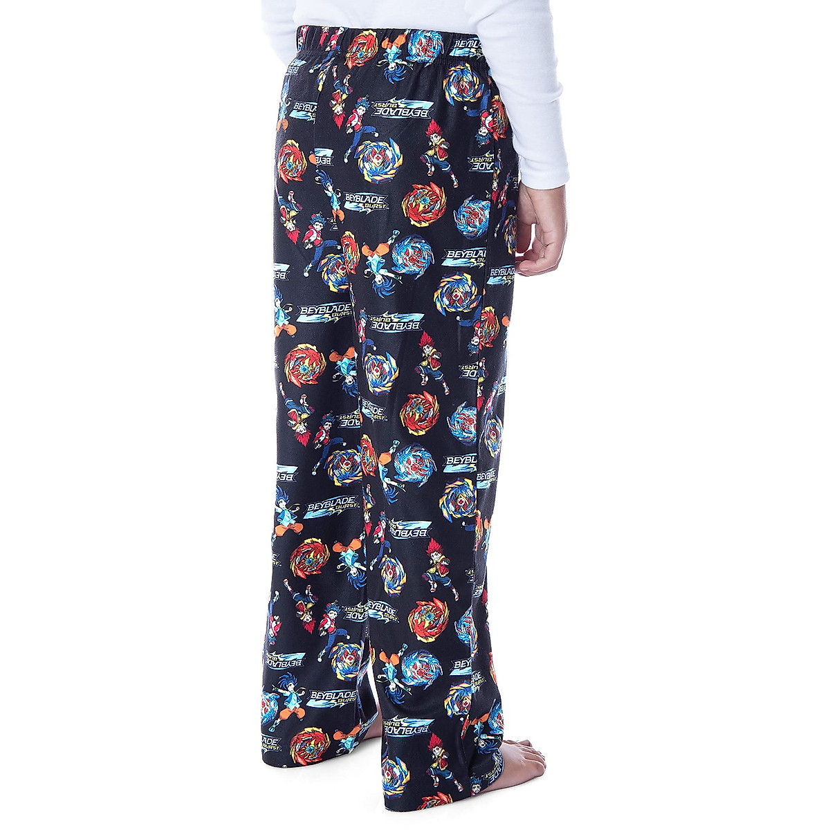 Beyblade Burst Super King Boys' Spinner Tops Allover Character Kids Sleepwear Lounge Bottoms Pajama Pants (8) Black