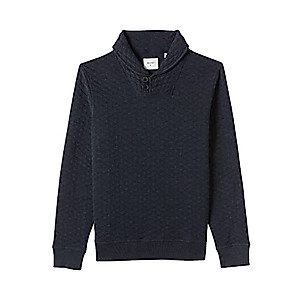 Billy Reid Men's Diamond Quilt Shawl, Dark Navy, Large