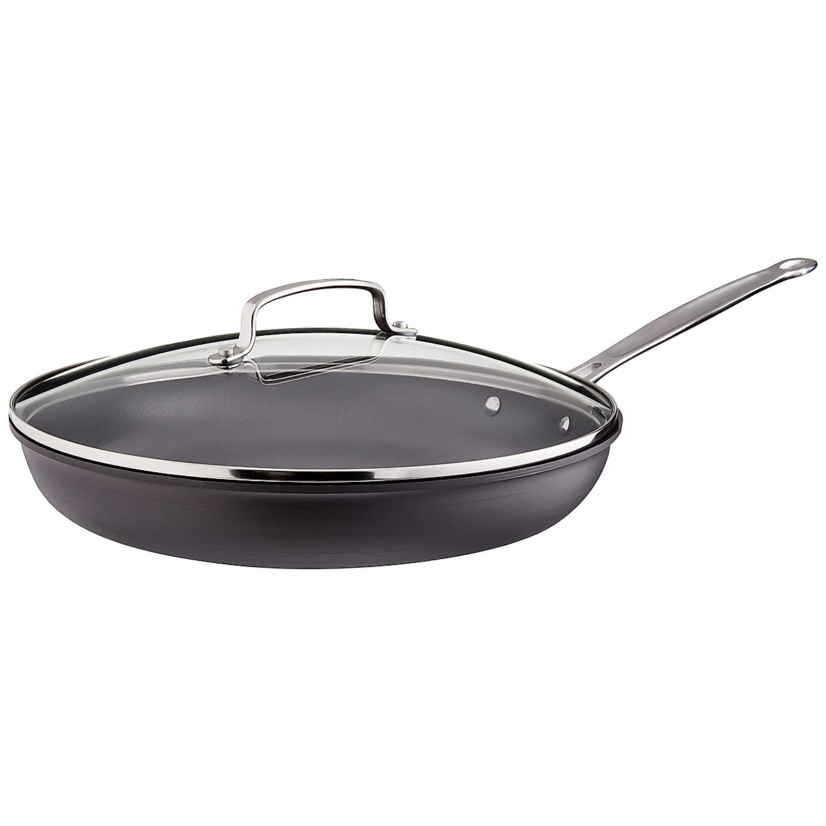 Cuisinart 622-30G Nonstick-Hard-Anodized, 12-Inch, Skillet w/Glass Cover & 619-14 Chef's Classic 1-Quart Nonstick-Hard-Anodized, Saucepan w/Cover