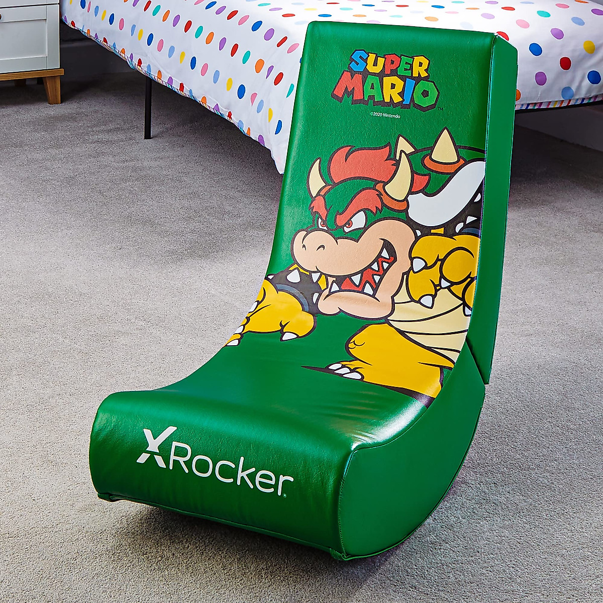 X Rocker Officially Licensed Nintendo Super Mario Bros Video Rocker - JOY Collection (Green, Bowser)