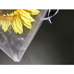 100 Pieces of 8X12Inches White Large Sheer Organza Bags Party Gift Wedding with Drawstrings Sachet Festivals Makeup Bags