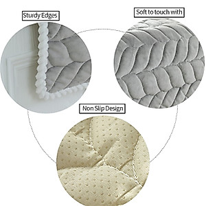 JeogYong Thick Plush Bay Window Mat Non-Slip Crystal Velvet Bay Window Cushion Pad, Modern Windowsill Bench Seat Cushion for Indoor Tatami Sofa Decor Home Bedroom Living Room