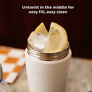 KeepCup Cup-to-Bottle Kit - Insulated Leakproof Travel Mug with Sipper Lid & Dual Open Water Bottle | 530ml Bottle to 12oz Cup - Calenture