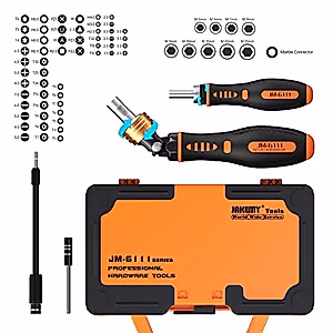 Household Ratchet Screwdriver Set, JAKEMY Precision Screwdriver Repair Tool Kit with 65 Magnetic Screw Driver Bits for Furniture Disassembling, Bike, Car, Computer Assembly, Electronic Devices