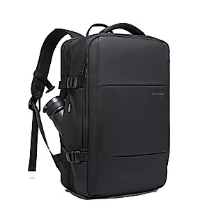 BANGE Laptop Backpack Expandable 21L-37L Waterproof USB Port 1.1 KG 15.6" Laptop Polyester Upgrade Travel Bag