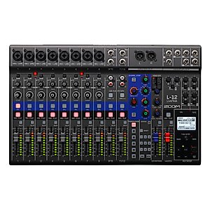 Zoom LiveTrak L-12 Digital Mixer & Multitrack Recorder, for Music, Podcasting, and More, 12-Input/ 14-Channel SD Recorder, 14-in/4-out USB Audio Interface, 5 Powered Headphone Outputs