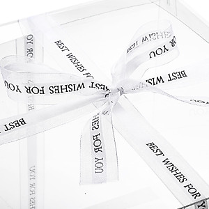 Cididu 6 Pcs Clear Cake Box with Ribbon 2-Layer 10x10x10 Inch, Transparent Cake Carrier Box with Lids, PET Tall Cake Packaging Boxes, Clear Gift Boxes for Birthday, Wedding and Festival Party