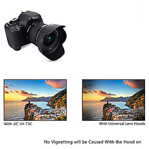 JJC Reversible Lens Hood Shade Protector for Canon EF-S 10-18mm f/4.5-5.6 is STM Lens on Camera Rebel T7i T8i T7 T6S T6i T5i T5 SL3 SL2 EOS 90D 80D 77D 70D 7D Mark II Replaces Canon EW-73C Lens Hood