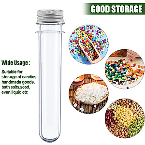 80 Pcs Plastic Test Tubes with Caps 45ml Clear Test Tubes 140 x 25 mm Gumball Candy Tubes for Science Party Supplies Science Experiment Halloween Christmas Birthday Gifts Home Decoration
