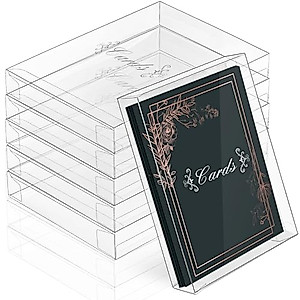 Suzile 24 Pcs Clear Greeting Card Boxes, Plastic Transparent Photo Storage Box Greeting Card Holder Rectangular Box Case Printed Cards for Cards, Photos, Paper, Envelopes(5.39 x 7.36 x 1 Inches)