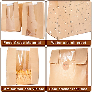 SUNPRO 35 Packs Paper Bread Bags for Homemade Bread, Sourdough Bread Bags Homemade Bread Storage Bags with Clear Window Large Bread Bags 13.7x8.2x3.5 inch Sourdough Bags