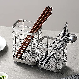 Caluself Utensil Holder for Kitchen Counter,Cooking Utensil Holder for Spatula Spoon,Wire Utensil Organizer,Metal Stainless Steel Utensil Holder,Kitchen Utensil Holder for Countertop