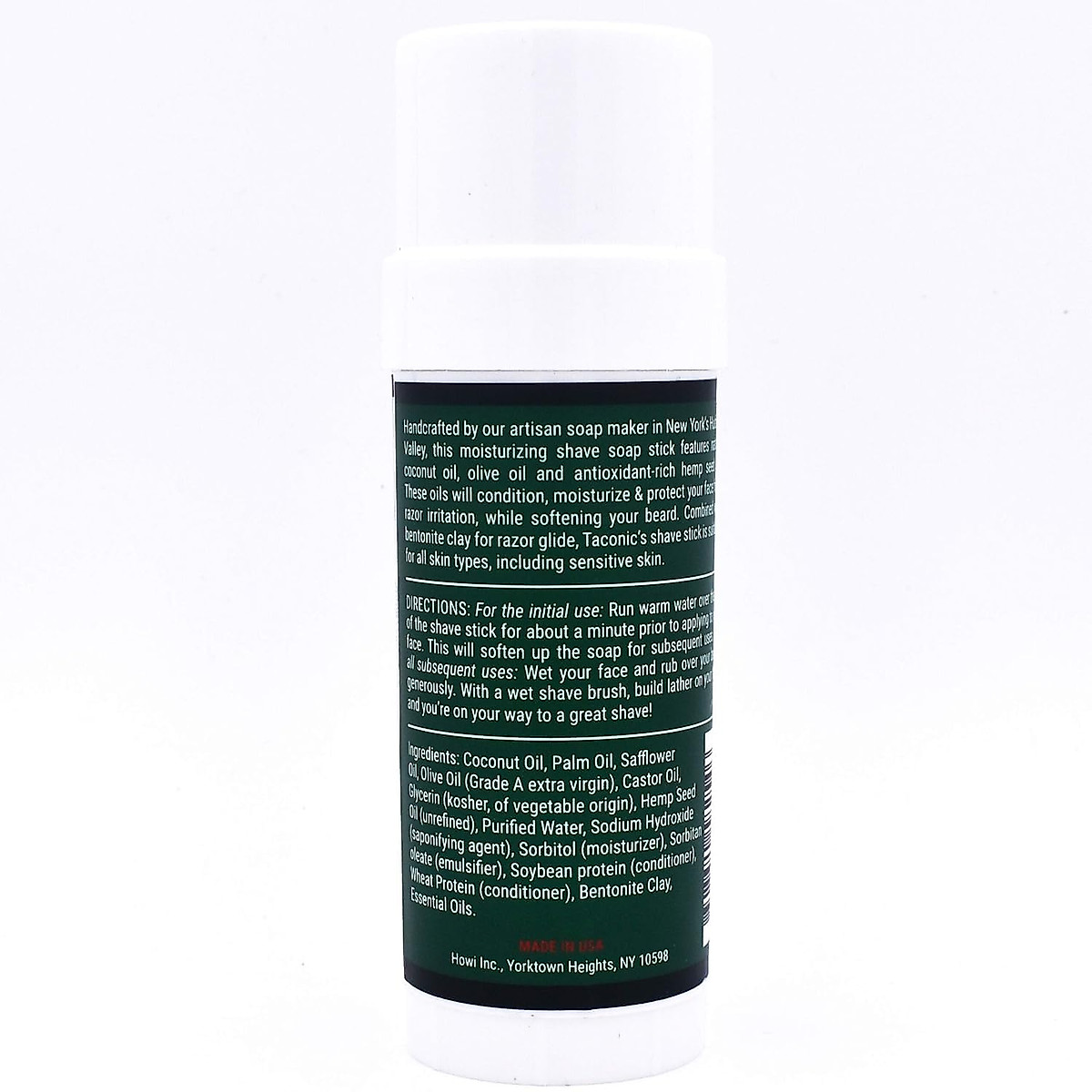 Taconic Shave Shaving Soap Stick with Antioxident Rich Seed Oils for a smooth shave (Eucalyptus Mint)