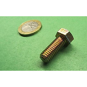 Class 8.8 Yellow Zinc Steel Bolts FT M8 x 1.25 mm x 20 mm Long 10 pcs