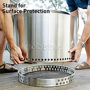 Solo Stove Yukon 2.0 with Stand, Smokeless Fire Pit | Portable Wood Burning Fireplace with Removable Ash Pan, Large Outdoor Firepit, Stainless Steel, H: 19.8 in x Dia: 27 in, 43.9. lbs