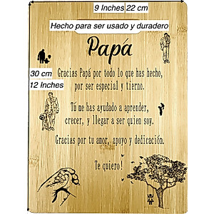 Regalo para papá: tabla de cortar de bambú grabada (22 x 30 cm) Gift for Dad-Engraved bamboo cutting board 9"x12"