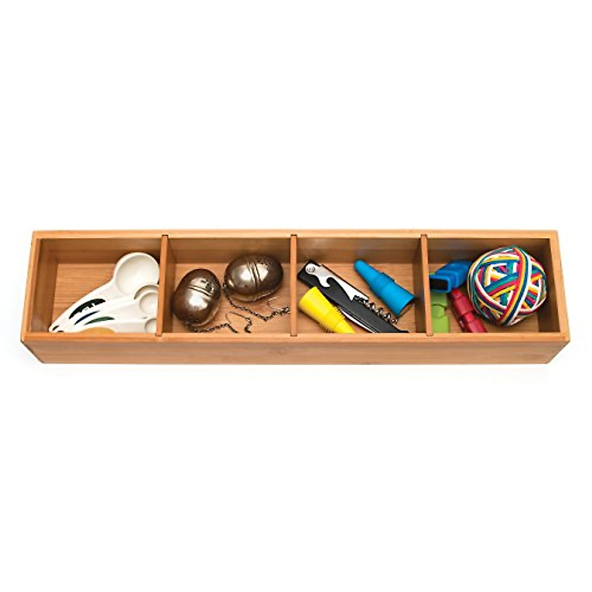 Lipper International 8884 Bamboo Wood 4-Part Drawer Organizer with Removable Dividers, 17-1/2" x 4" x 2-1/2"