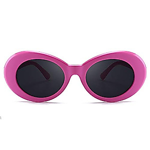 Armear Clout Goggles Oval Mod Retro Vintage Sunglasses Round Lens,Pink