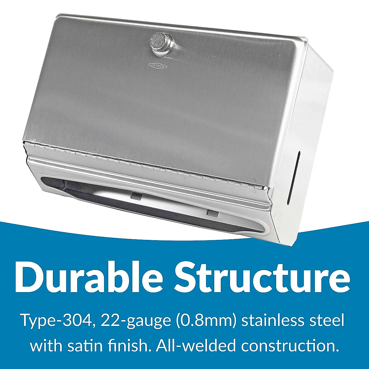 Bobrick B-2621 10.75 in. x 4 in. x 7.13 in. Surface-Mounted Paper Towel Dispenser - Stainless Steel