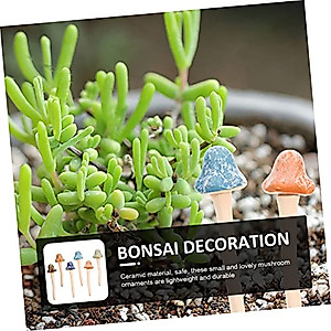 NUSITOU 6pcs Mushroom Ornament Flower Pots Micro Mushroom Miniature Mushroom Small Mushroom Garden Decoration Mushroom Statue Mushroom Decorations Variety Wood Pile Ceramics